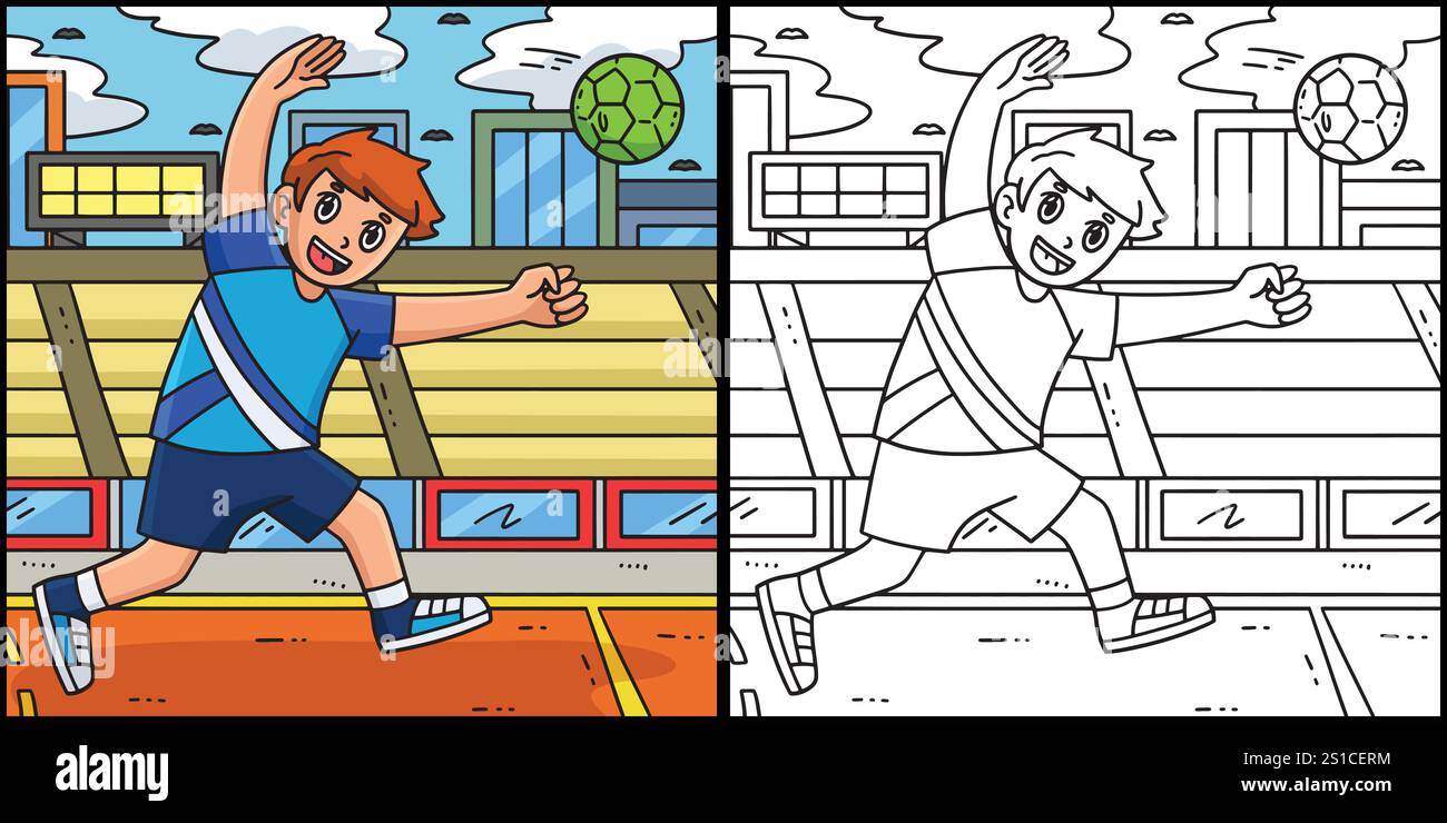 Handball Player Shooting the Ball Illustration Stock Vector Image & Art ...