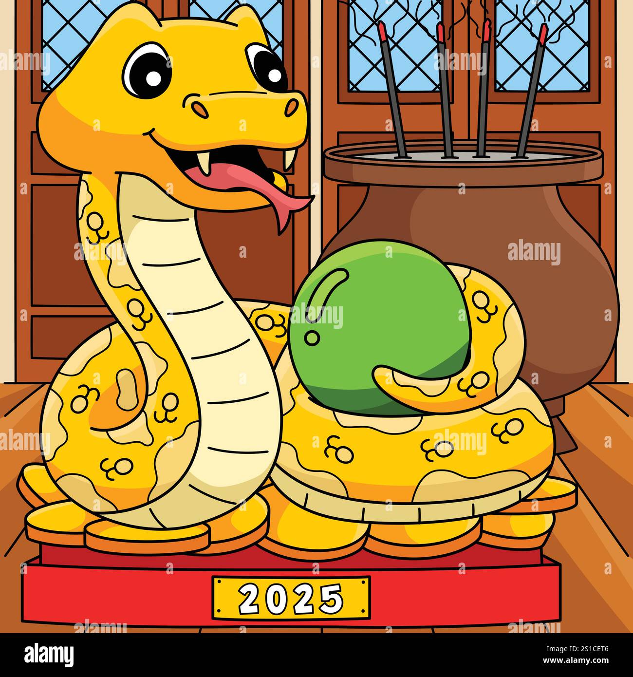 Year of the Snake Statue Colored Cartoon Stock Vector Image & Art - Alamy