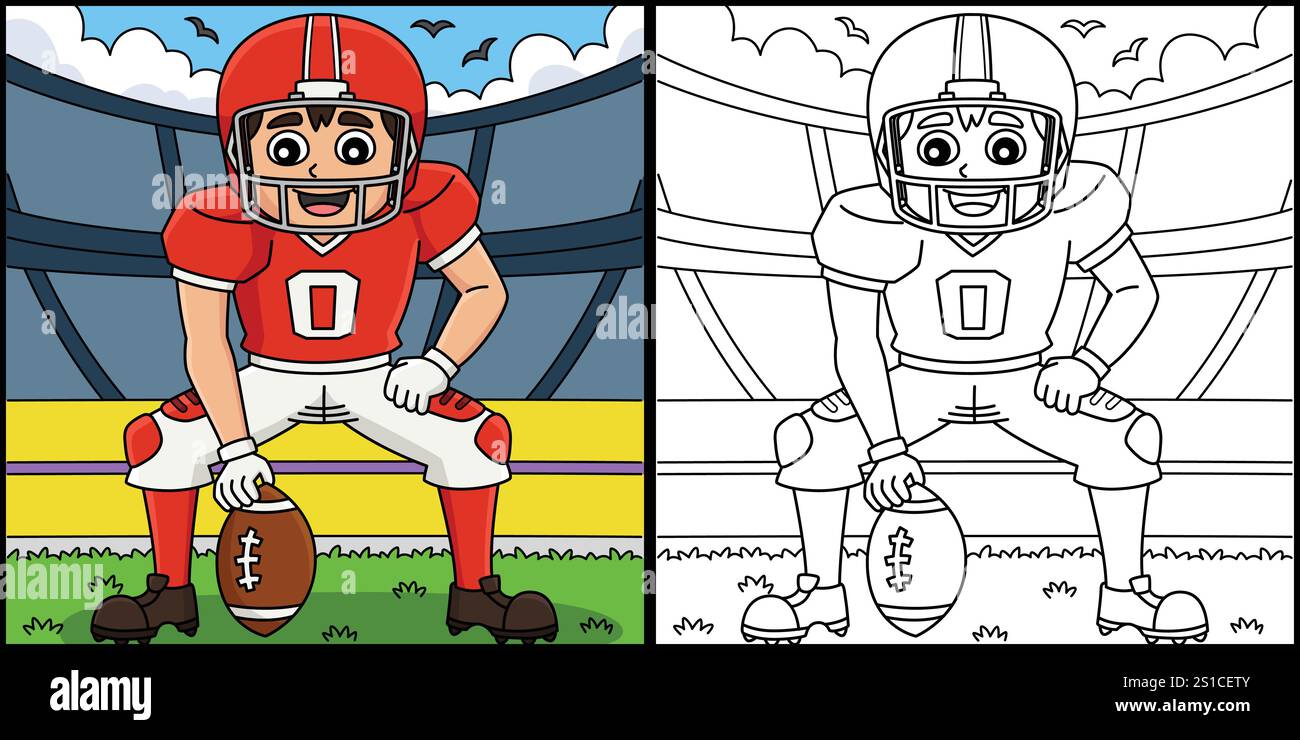 American Football Player Center Snaps Illustration Stock Vector Image ...