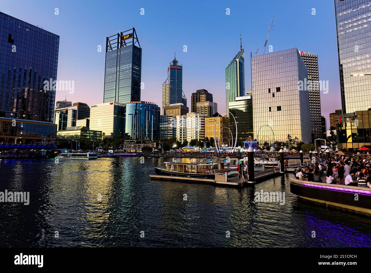 People gathered at Elizabeth Quay on new year eve 2024, Perth Western ...