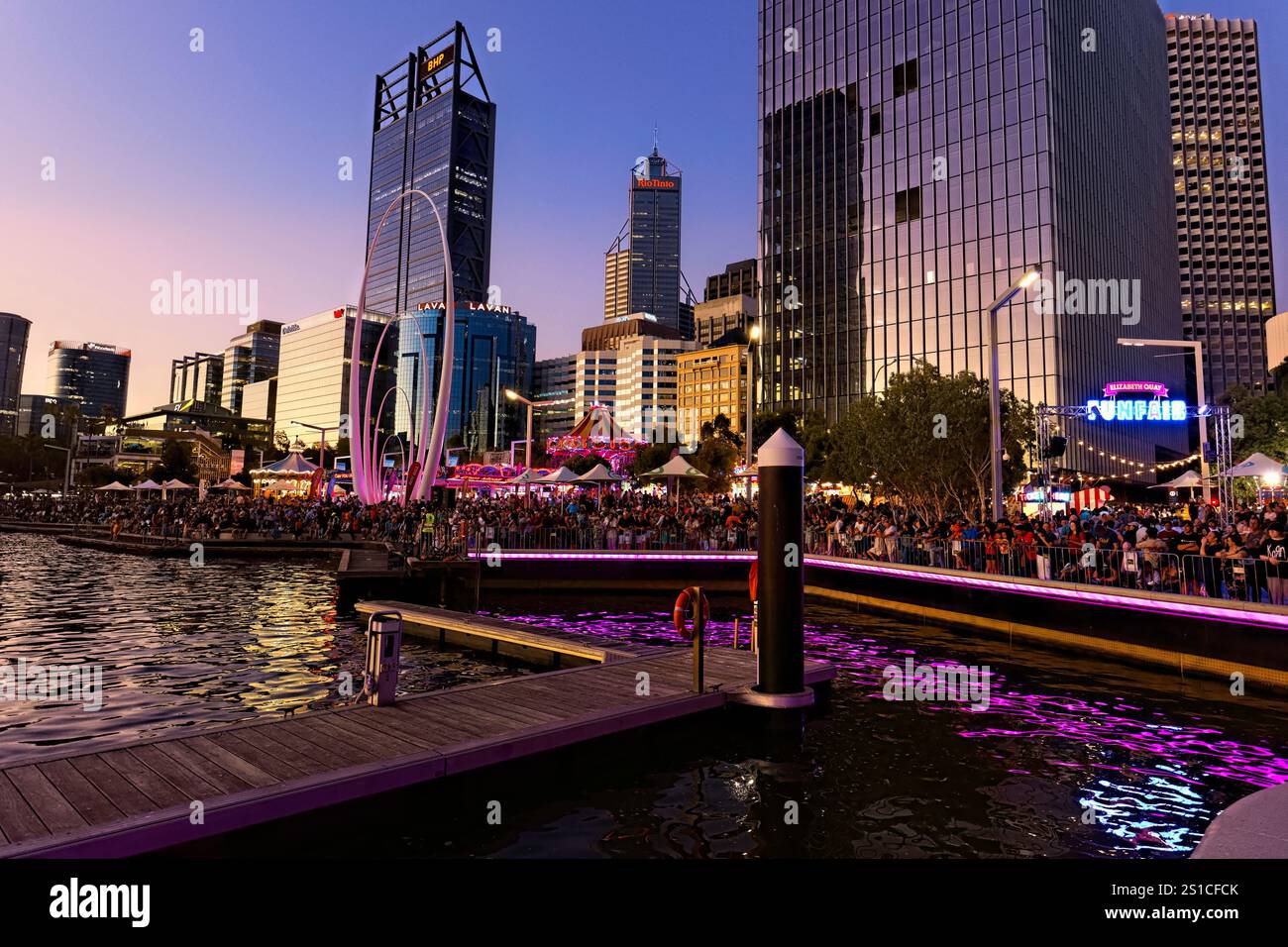 People gathered at Elizabeth Quay on new year eve 2024, Perth Western ...