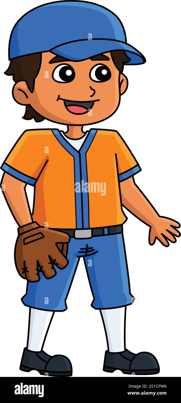 Baseball Player Cartoon Colored Clipart Stock Vector Image & Art - Alamy