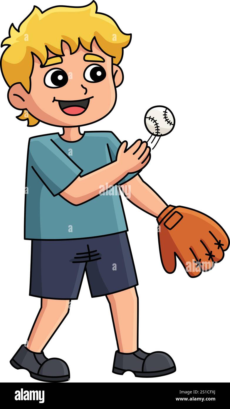 Baseball Kids Playing the Ball Cartoon Clipart Stock Vector Image & Art ...