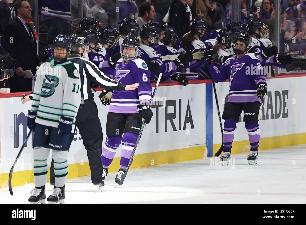January 2nd, 2025: Minnesota Frost forward Katy Knoll (6) celebrates a ...
