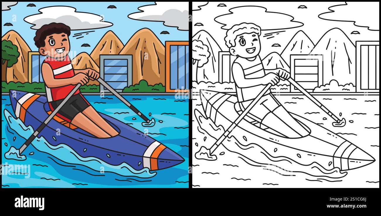Rowing Oarsman in the Finish Position Illustration Stock Vector Image ...