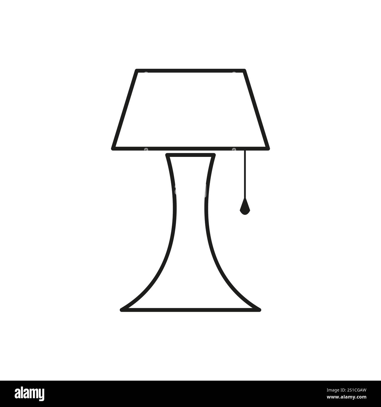 Table lamp icon. Black line symbol. Home lighting graphic. Minimal ...