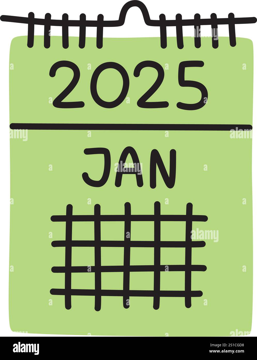 Doodle calendar schedule icon hand drawn in a modern minimalistic style ...