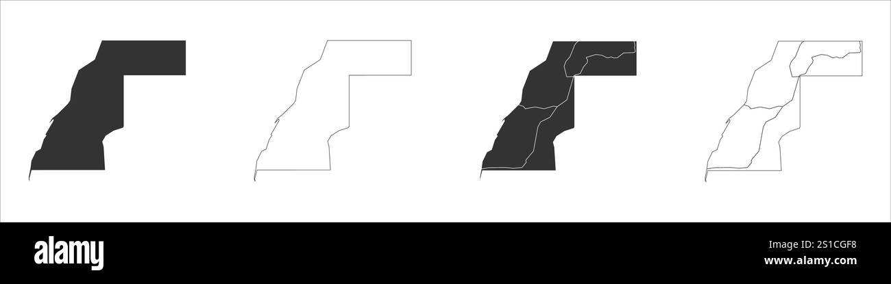 Western map of land divided between Morocco and Sahrawi Arab Democratic Republic by Moroccan ...