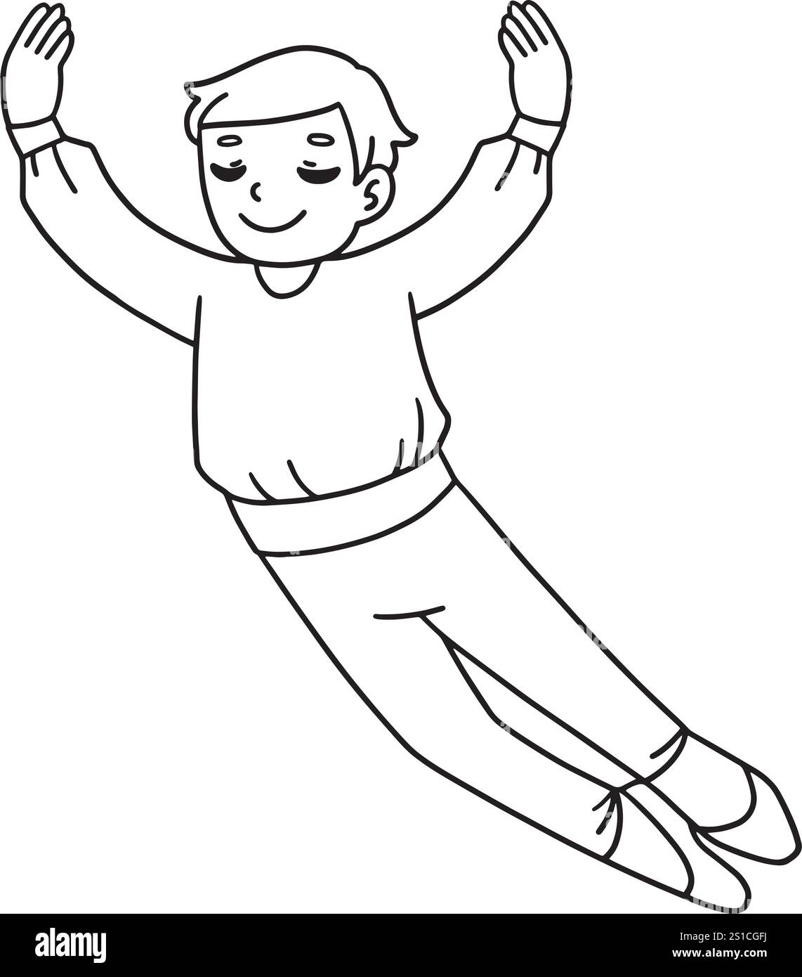 Ballet Danseur making Leap Isolated Coloring Page Stock Vector Image ...