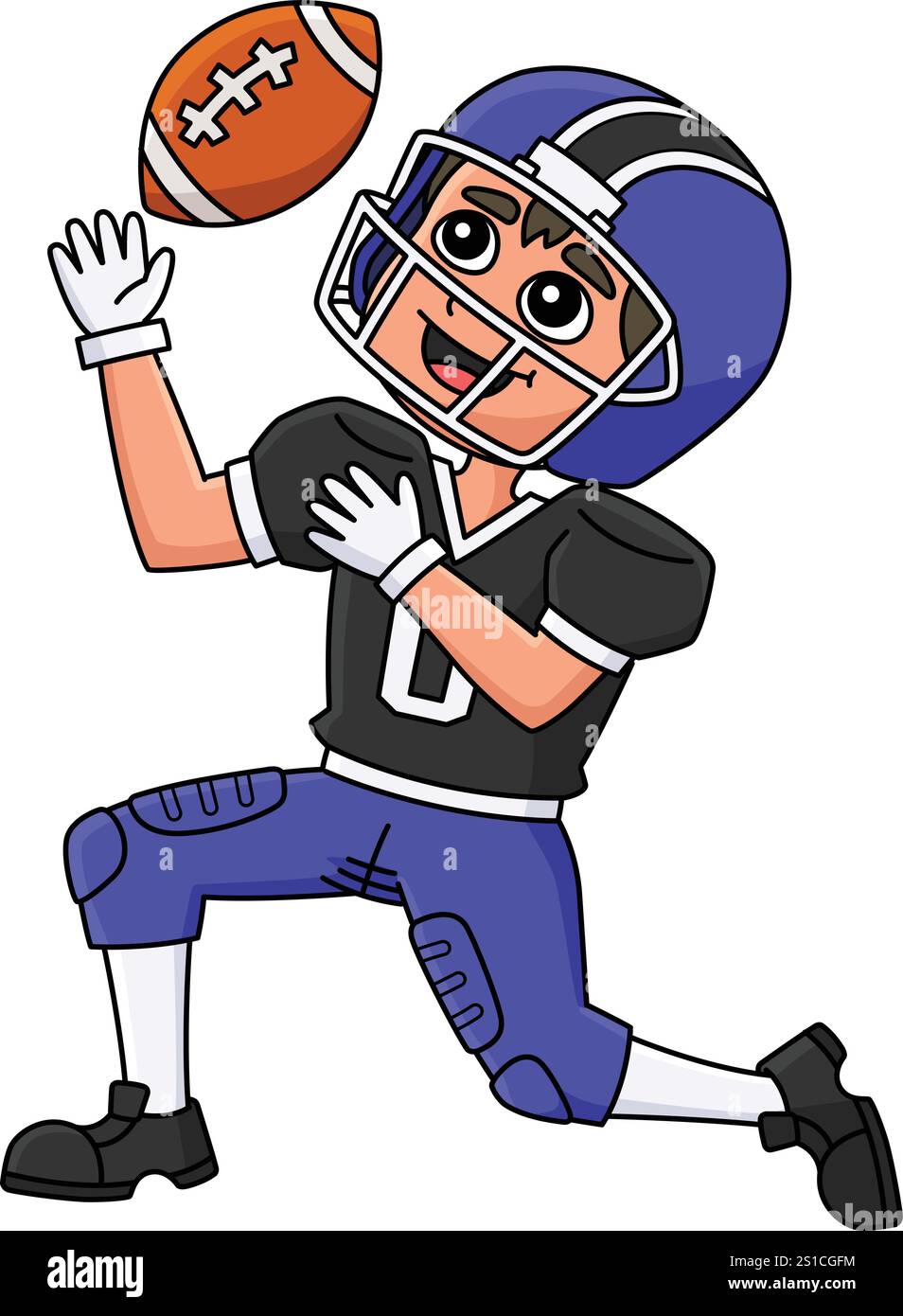 American Football Touchdown Pas Cartoon Clipart Stock Vector Image ...