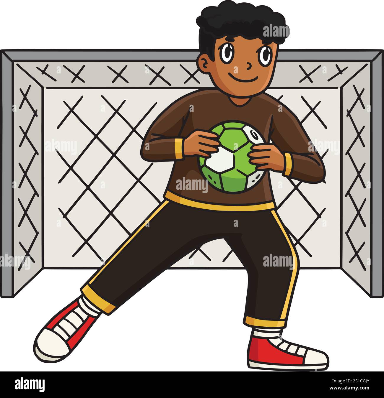 Handball Goalkeeper Blocking Ball Cartoon Clipart Stock Vector Image ...