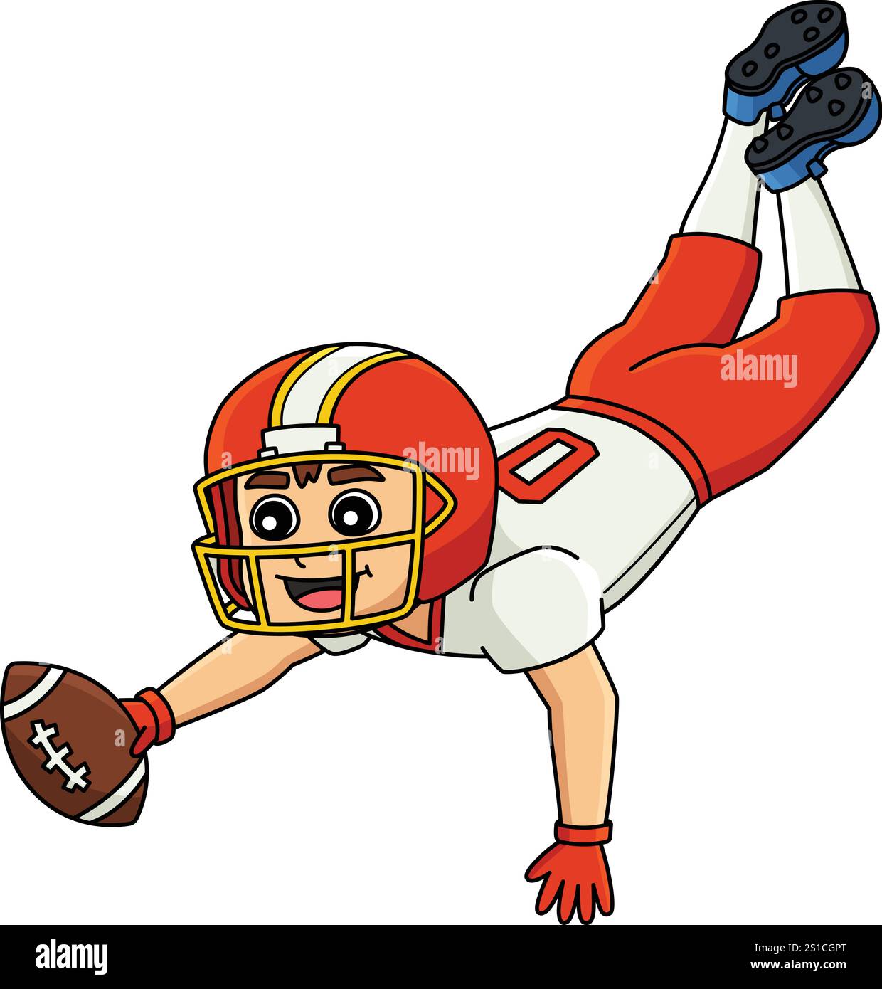 American Football Touchdown Cartoon Clipart Stock Vector Image & Art ...