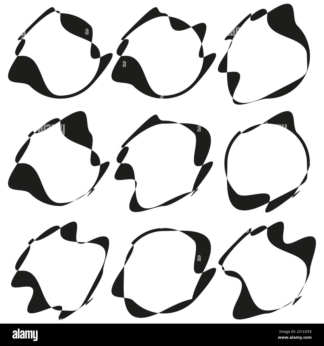 Abstract swirl shapes. Black circular elements. Fluid organic forms. Vector graphic Stock Vector ...