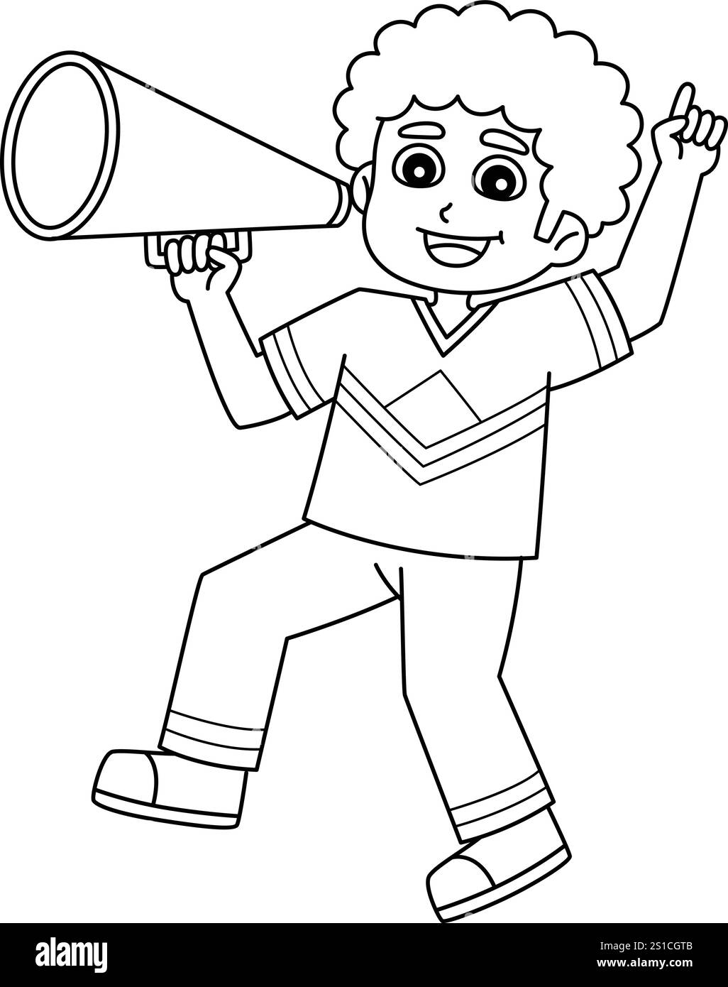 Cheerleading Male Cheerleader Cheering Isolated Stock Vector Image ...