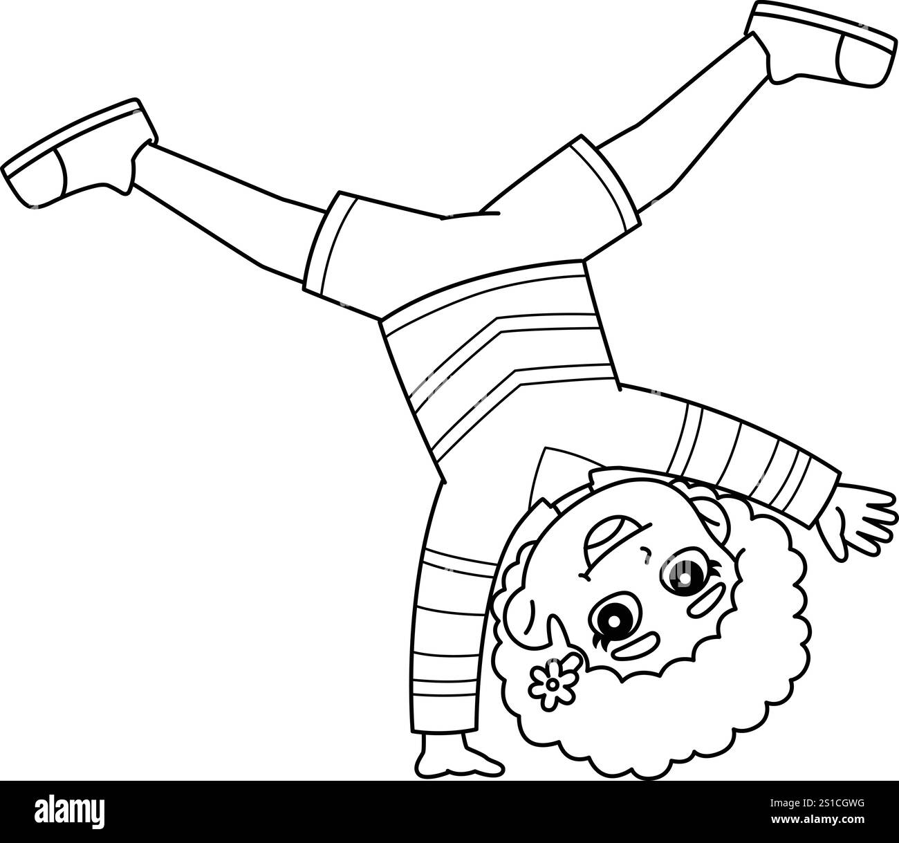 Female Cheerleader doing Cartwheel Isolated Stock Vector Image & Art ...