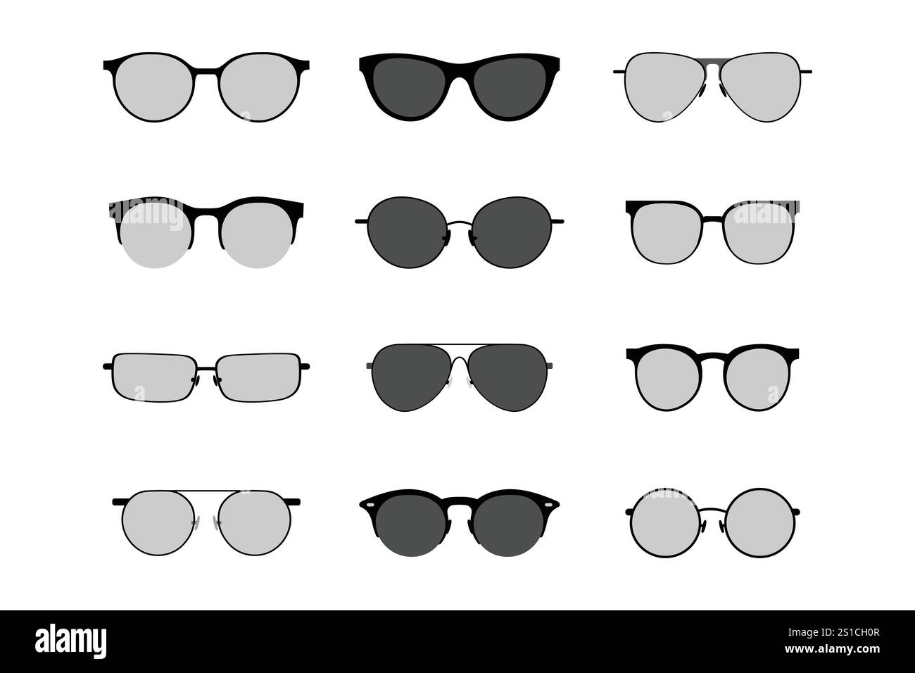 A collection of twelve diverse eyewear designs illustrating various ...