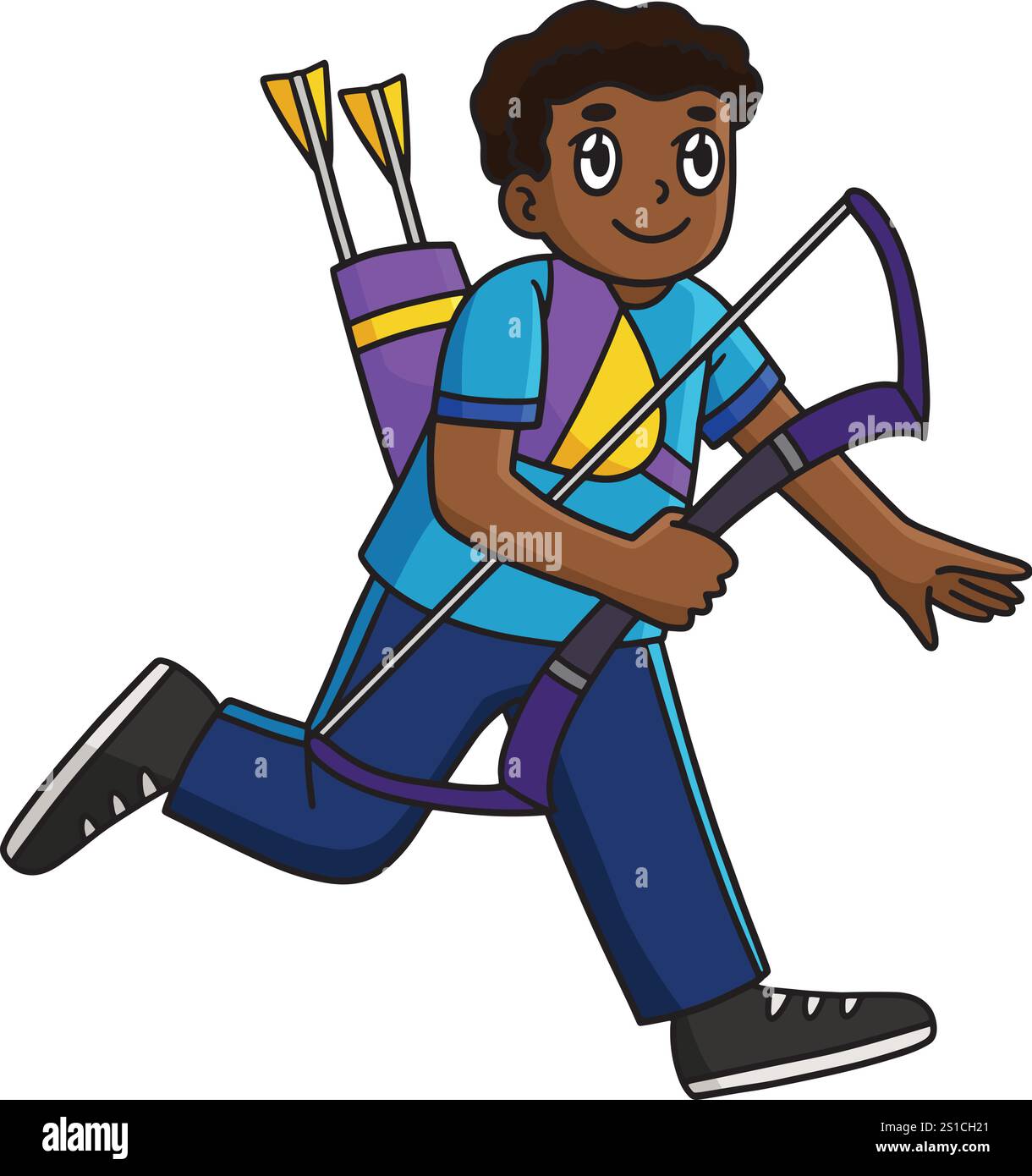 Archery Archer Heading Practice Cartoon Clipart Stock Vector Image ...