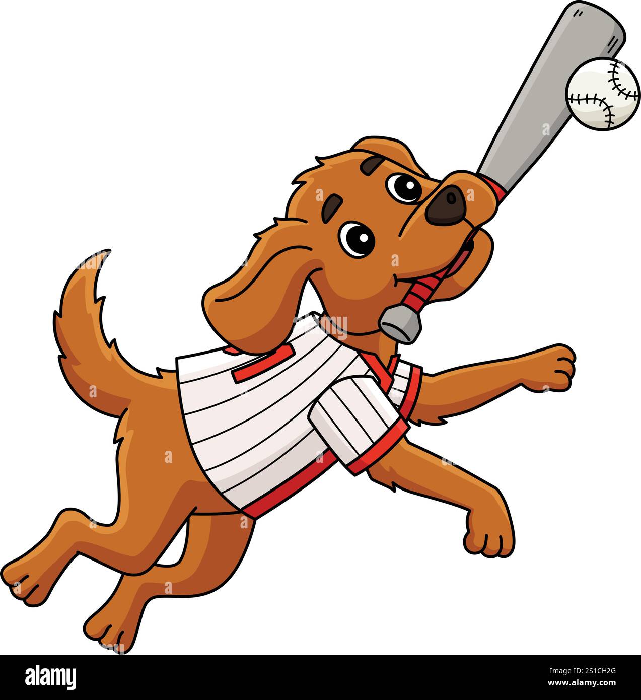 Baseball Dog Playing Cartoon Colored Clipart Stock Vector Image & Art ...