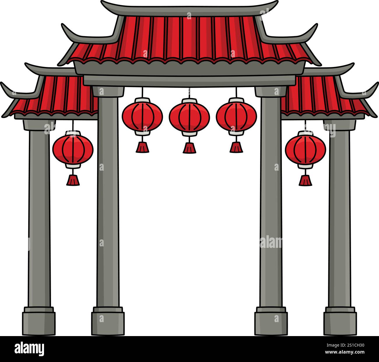 Chinese Temple Cartoon Colored Clipart Stock Vector Image & Art - Alamy
