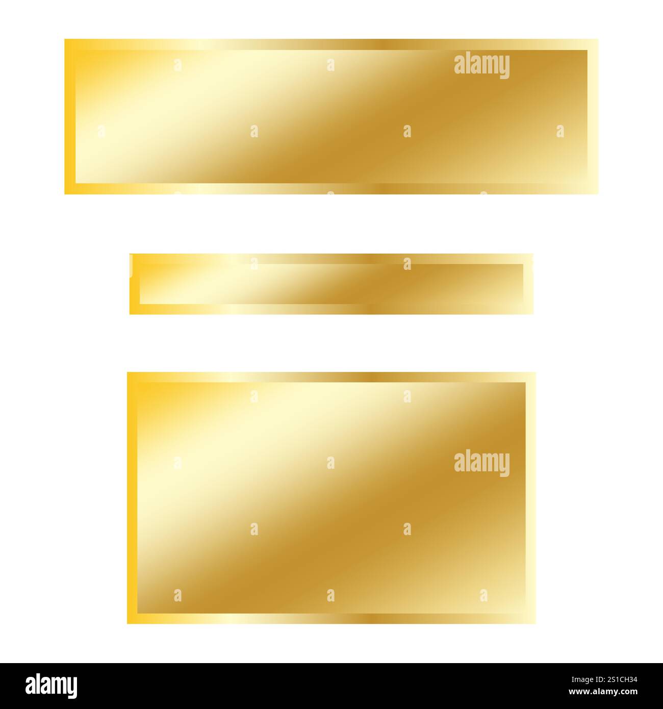 Golden rectangle frame. Shiny gold design. Gradient metallic effect ...