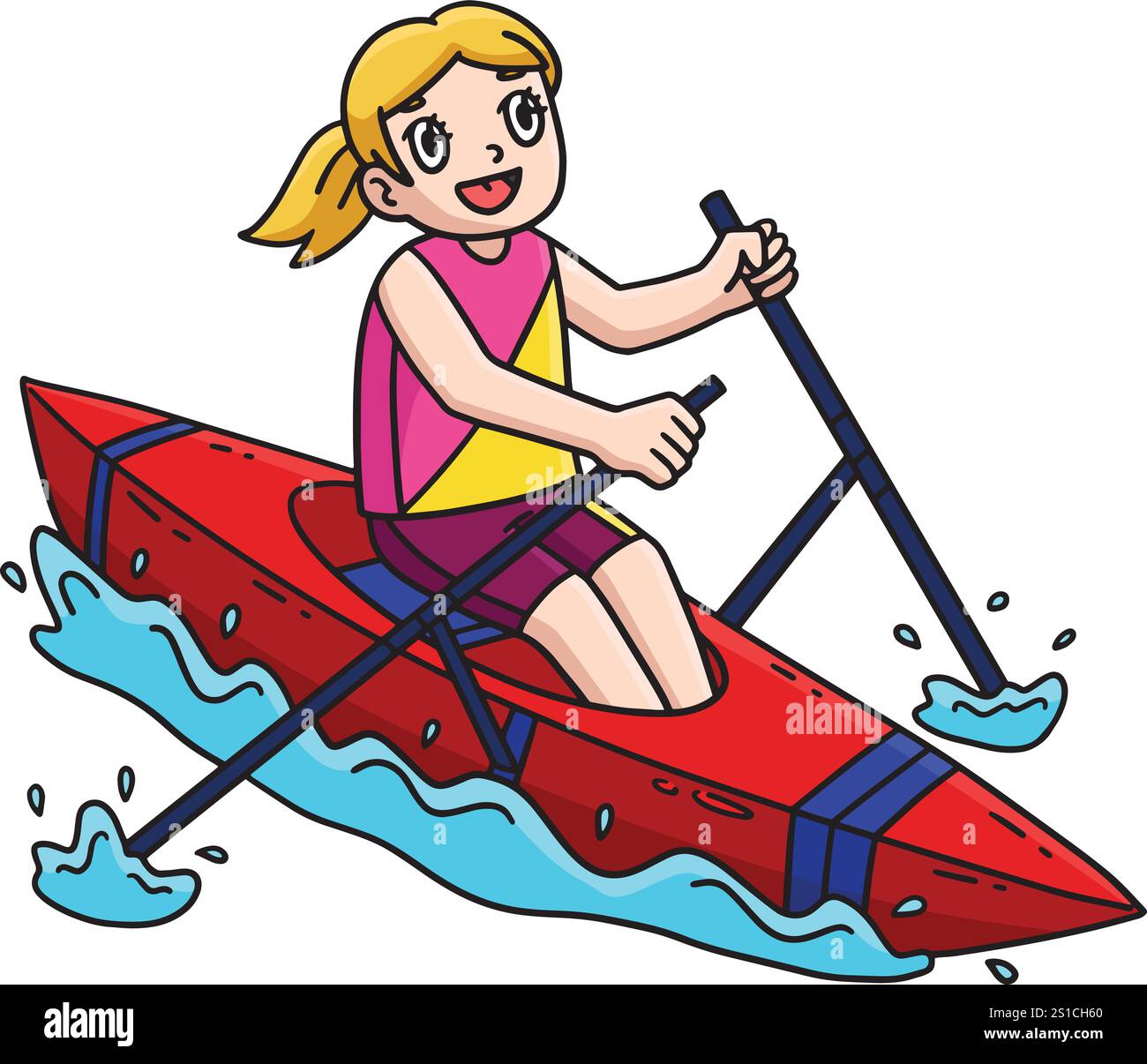 Rowing Oarswoman Cartoon Colored Clipart Stock Vector Image & Art - Alamy