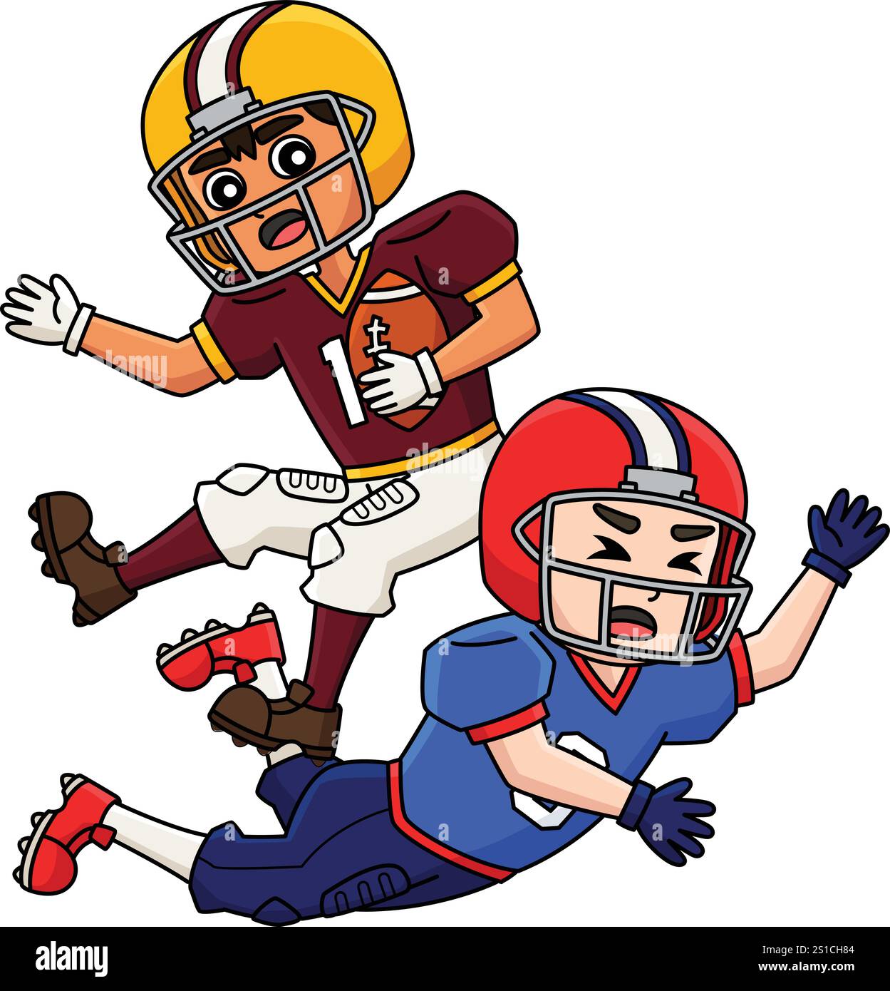 American Football Player Evading Tackle Clipart Stock Vector Image ...