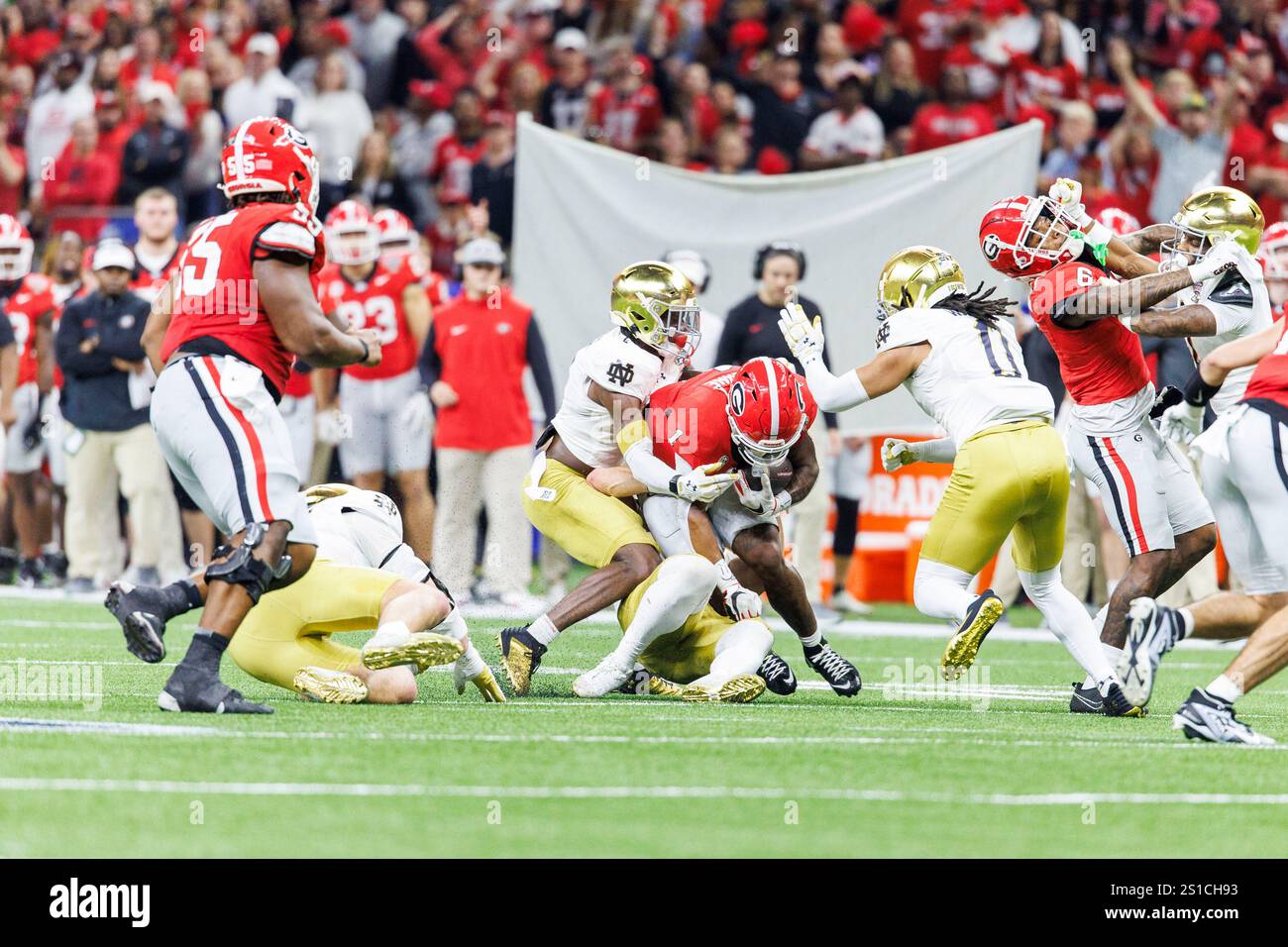 January 02, 2025: Georgia running back Trevor Etienne (1) runs with the ...