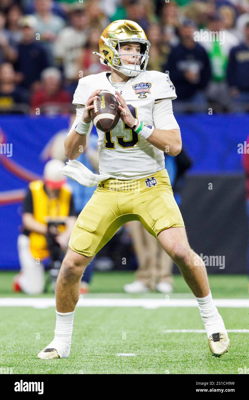New Orleans, Louisiana, USA. 02nd Jan, 2025. Notre Dame quarterback ...