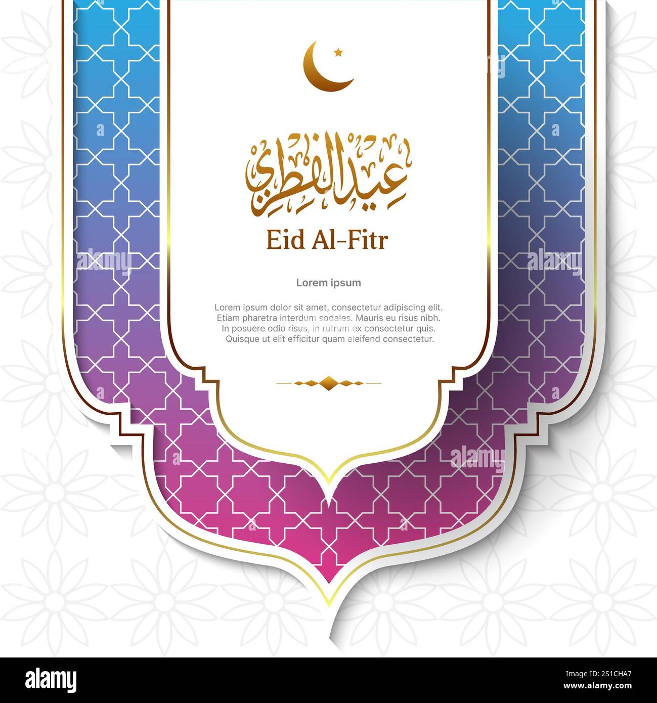Eid Al-Fitr social media post design with luxury style in gold and ...