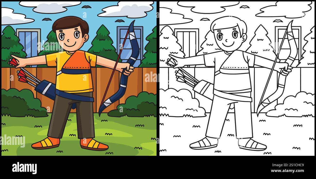 Archery Archer Taking Arrow from Quiver Stock Vector Image & Art - Alamy