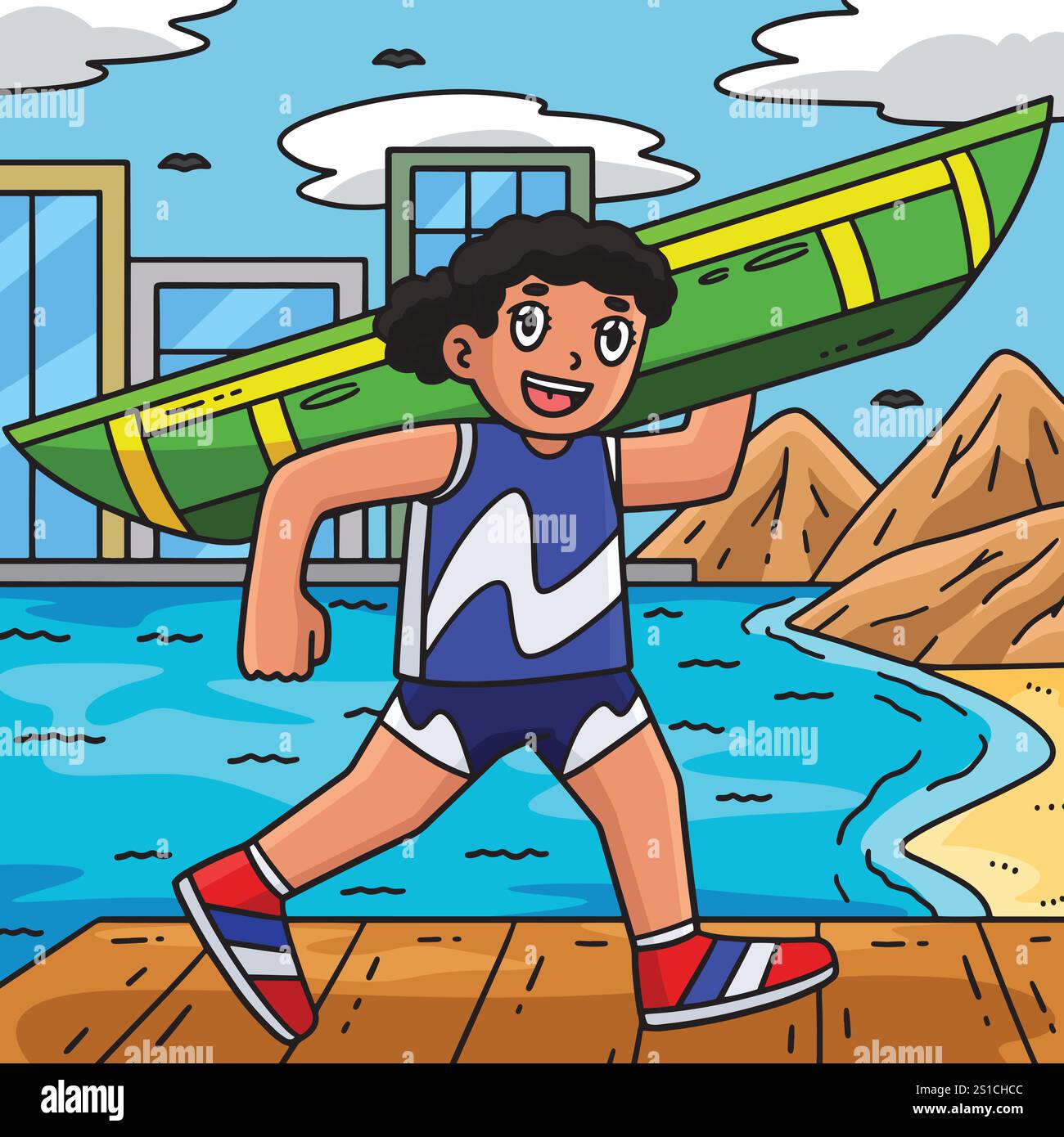 Cartoon rowing boat hi-res stock photography and images - Alamy