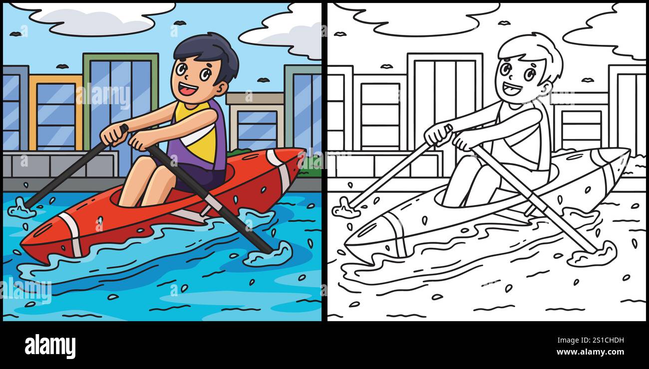 Rowing Oarsman in the Catch Position Illustration Stock Vector Image ...