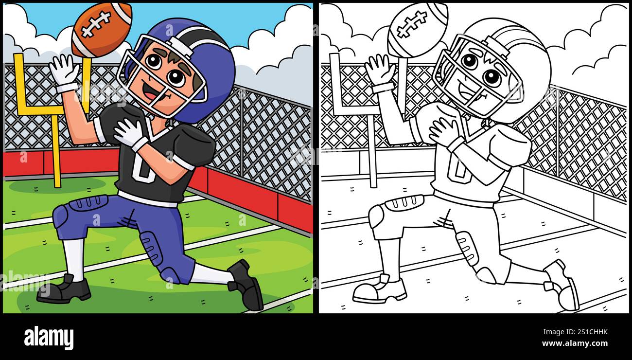 American Football Touchdown Pass Illustration Stock Vector Image & Art ...