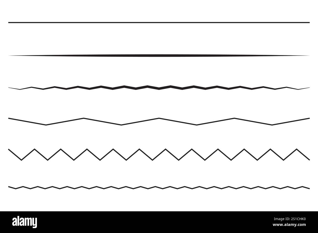Black white lines. Zigzag pattern symbols. Geometric border designs ...