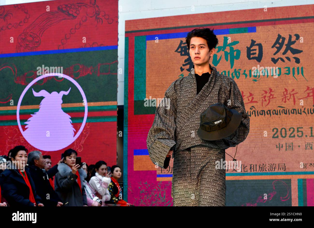 Lhasa,China.1st January 2025. Models present traditional Tibetan ...