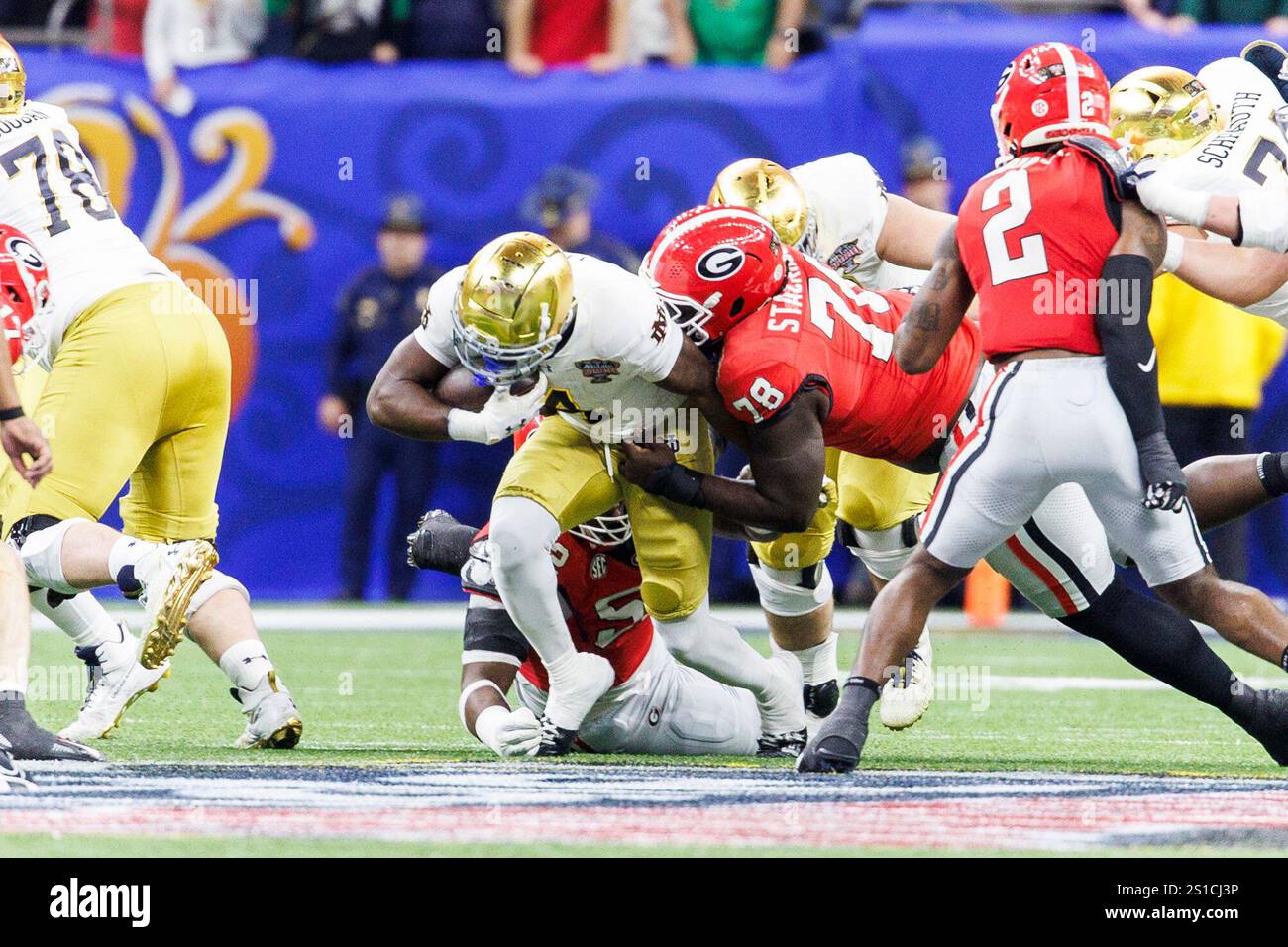 January 02, 2025: Notre Dame running back Jeremiyah Love (4) runs with ...