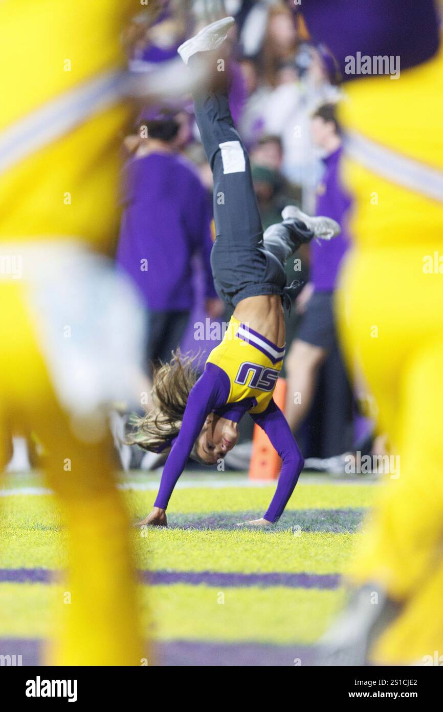 BATON ROUGE, LA - NOVEMBER 23: The LSU Tigers cheerleaders entertain ...