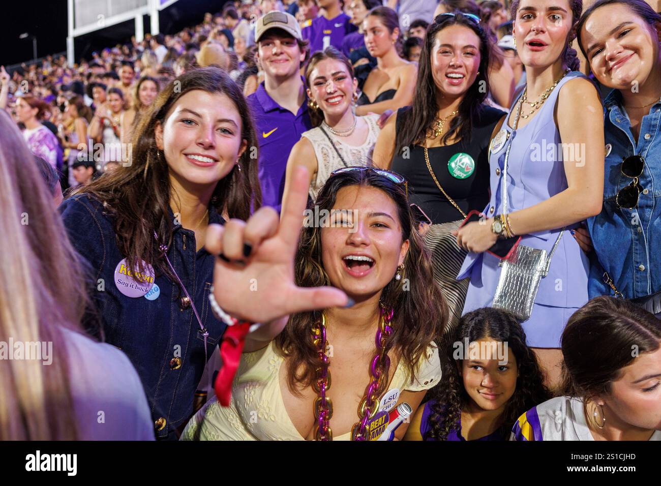 BATON ROUGE, LA - NOVEMBER 09: LSU Tigers fans cheer from the stands ...