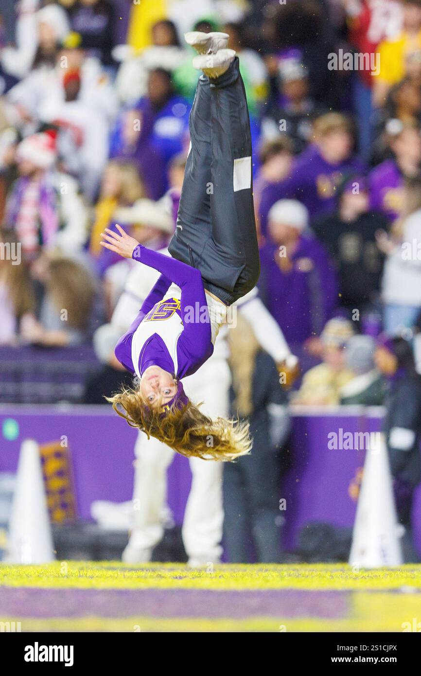 BATON ROUGE, LA - NOVEMBER 30: The LSU Tigers cheerleaders entertain ...
