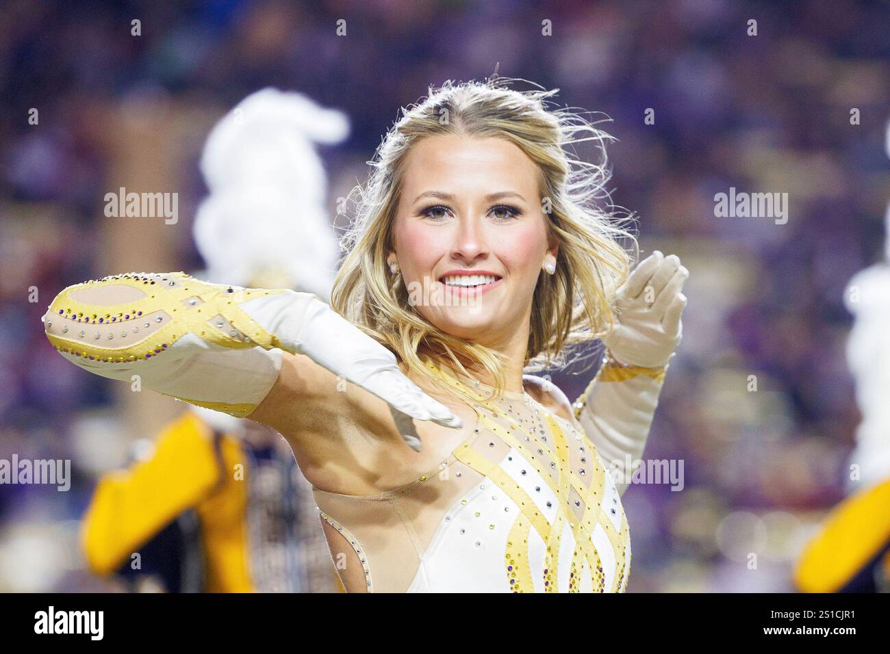 BATON ROUGE, LA - NOVEMBER 30: The LSU Golden Girls entertain the crowd ...