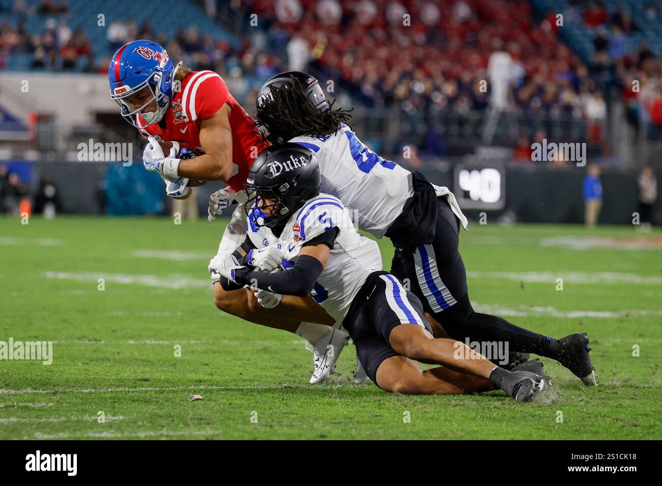JACKSONVILLE, FL - JANUARY 02: Mississippi Rebels wide receiver Cayden ...