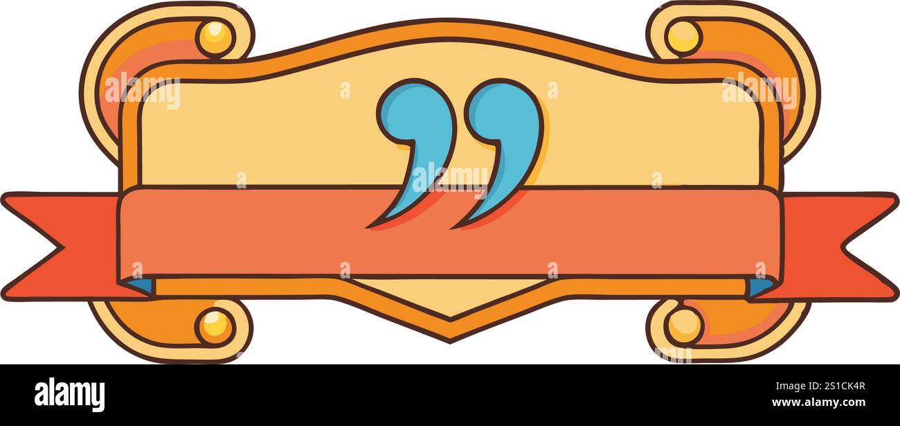 Smiling quotation mark emoji inside decorative frame, representing ...