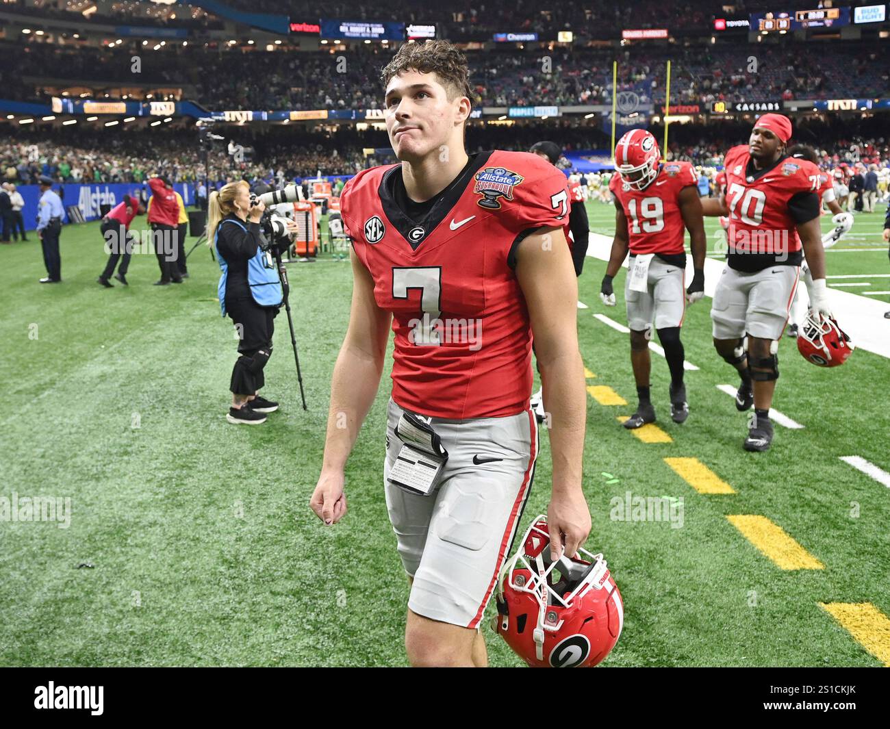 NEW ORLEANS, LA - JANUARY 02: Tight End Lawson Luckie #7 of the Georgia ...