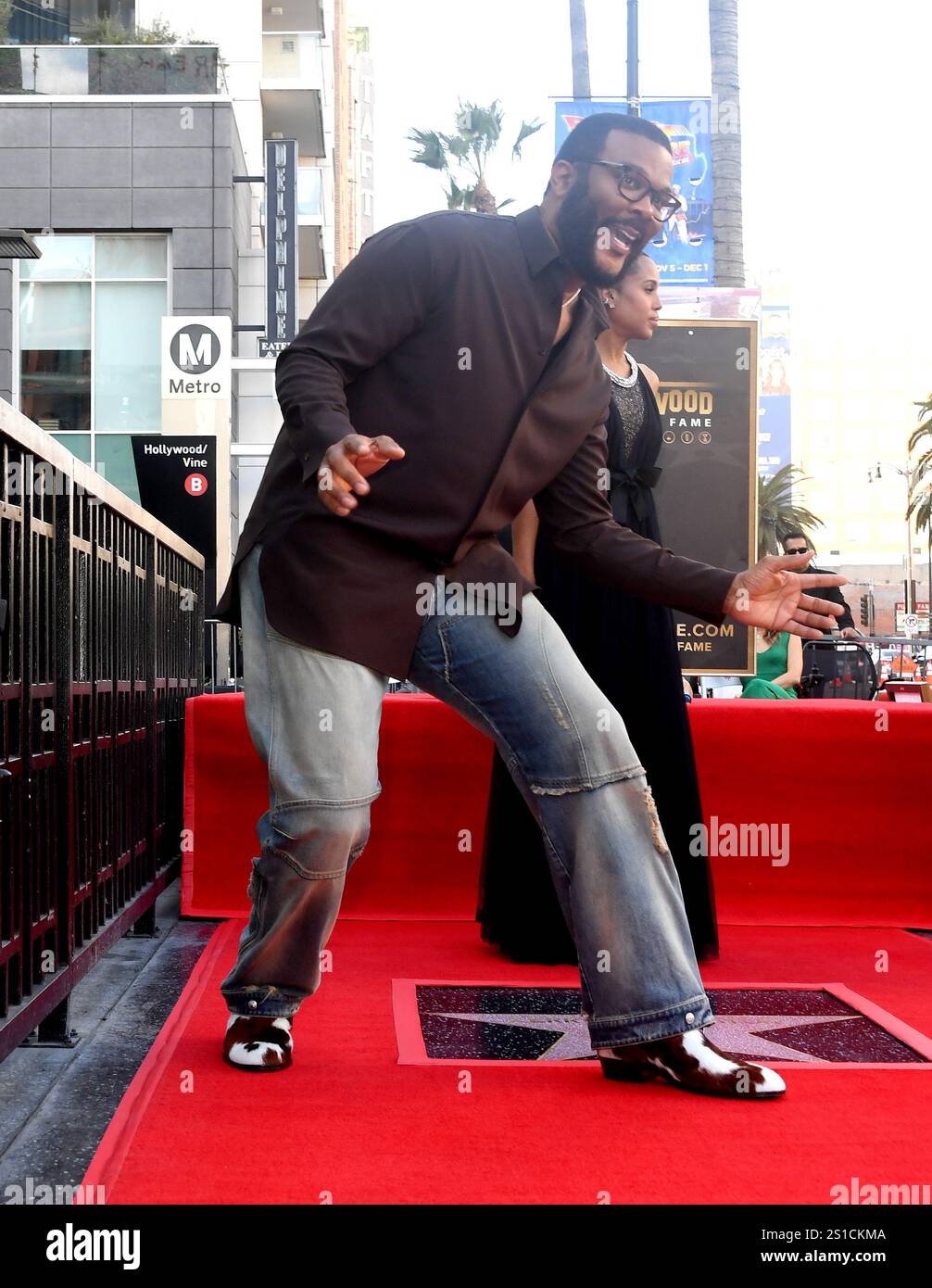 Los Angeles, United States. 02nd Dec, 2024. Director Tyler Perry jumps ...