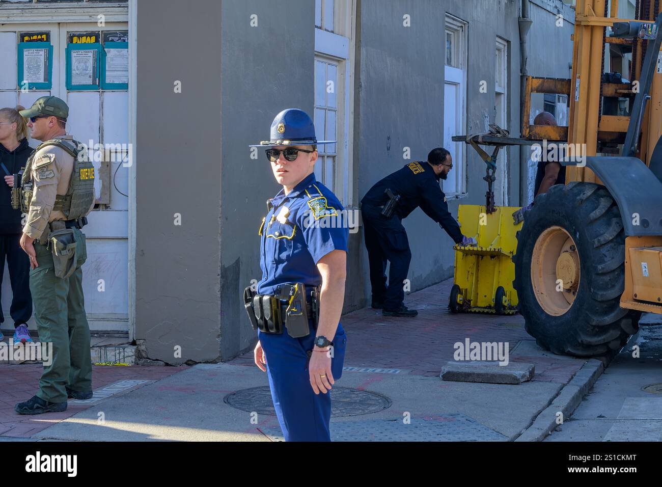 New Orleans, LA, USA - January 2, 2025: Louisiana State Police officers ...