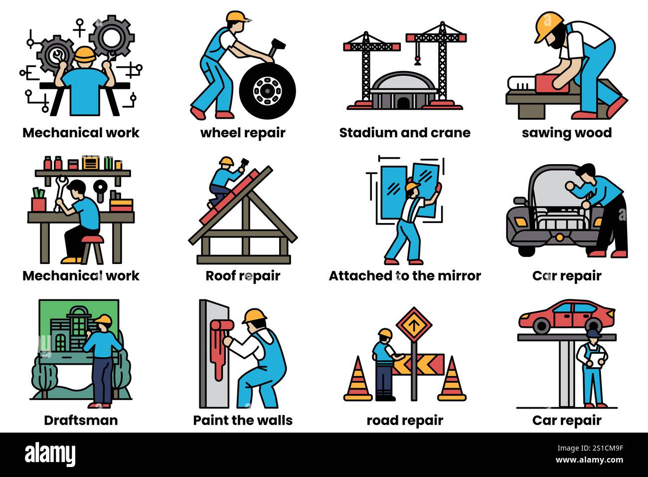 Different types of workers Stock Vector Images - Alamy