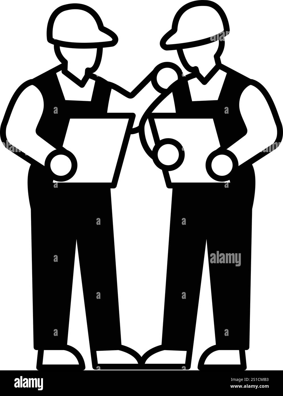 Business men discussing papers Stock Vector Images - Alamy