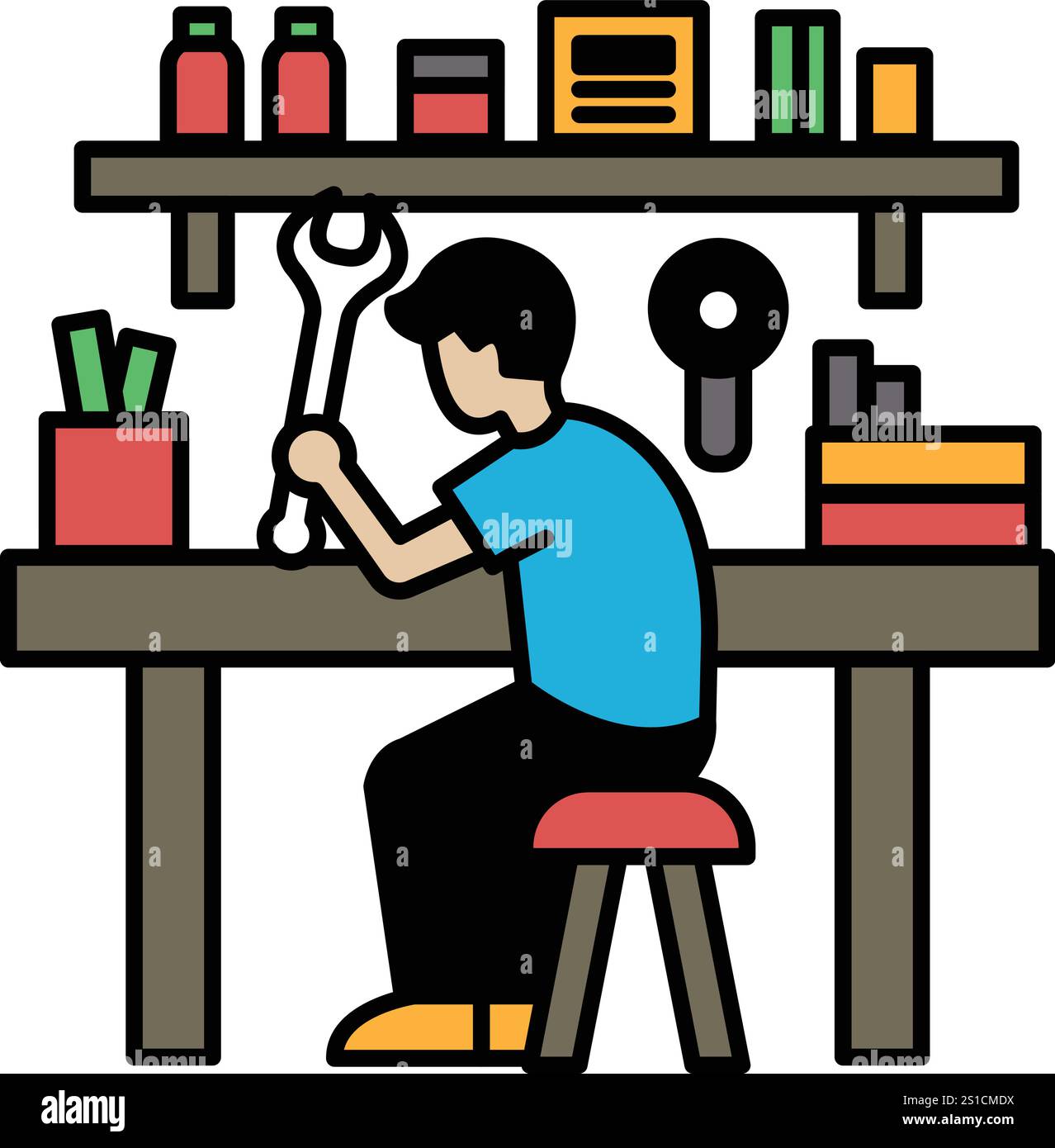 Workbench cartoon hi-res stock photography and images - Alamy