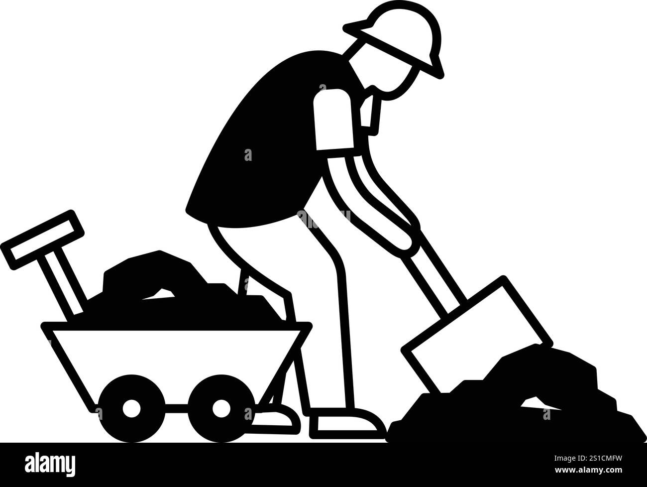 Shoveling material Stock Vector Images - Alamy