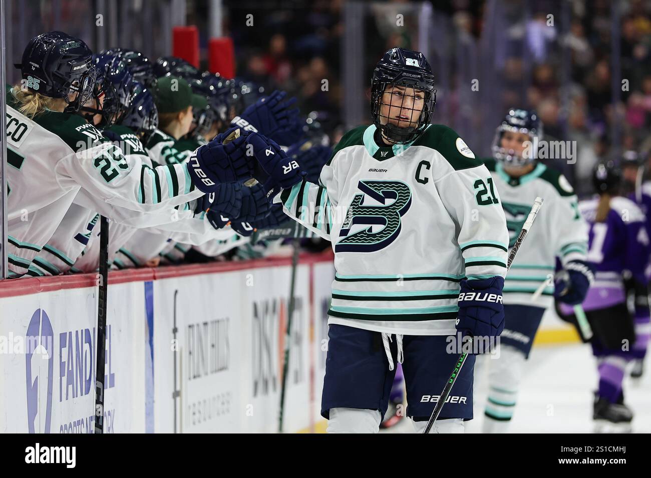 January 2nd, 2025: Boston Fleet forward Hilary Knight (21) celebrates a ...